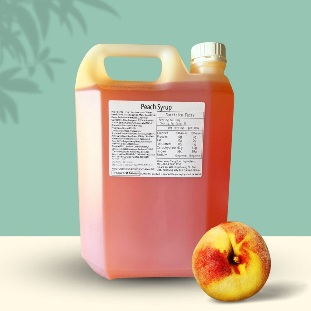Peach Flavoured Syrup – Buy Bubble Tea Supplies Online – Ninetyone ...