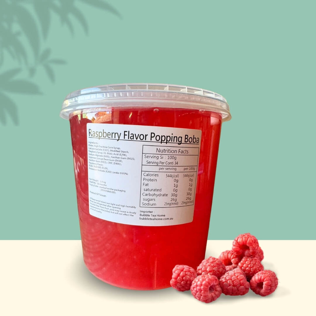 Raspberry Popping Pearls – Buy Bubble Tea Supplies Online – Ninetyone ...